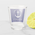 Modern Boat Anchor Nautical Navy Blue Shot Glass | Zazzle