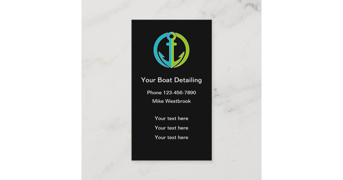 Modern Boat Detailing Business Cards | Zazzle