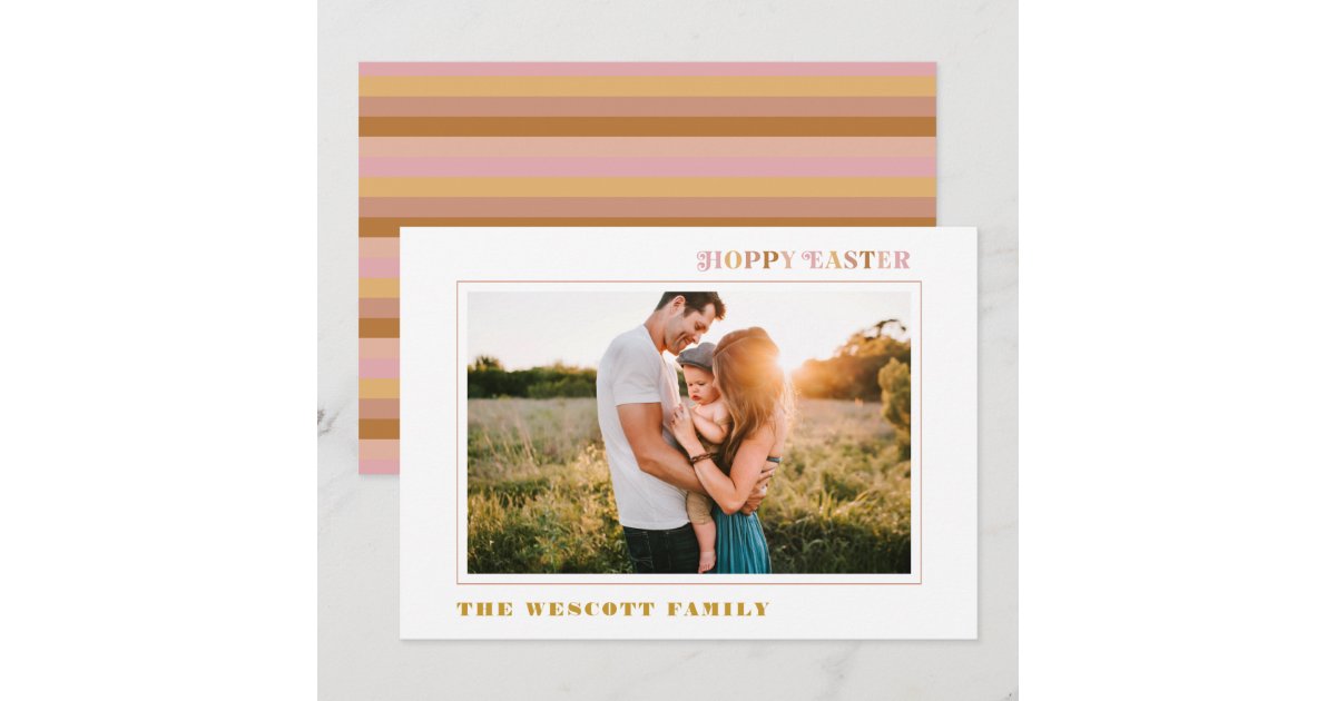 Modern Bohemian Easter Photo Holiday Card | Zazzle