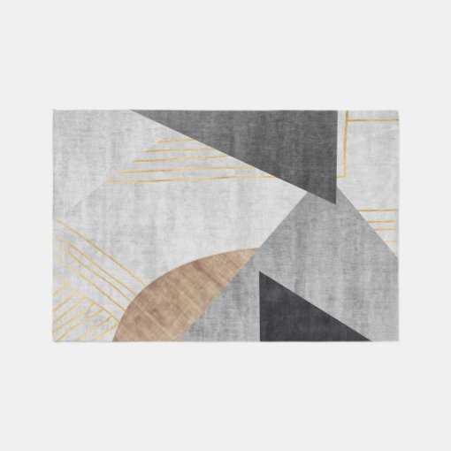 Modern Boho Abstract Art Geometric Shapes Pattern Rug | Zazzle