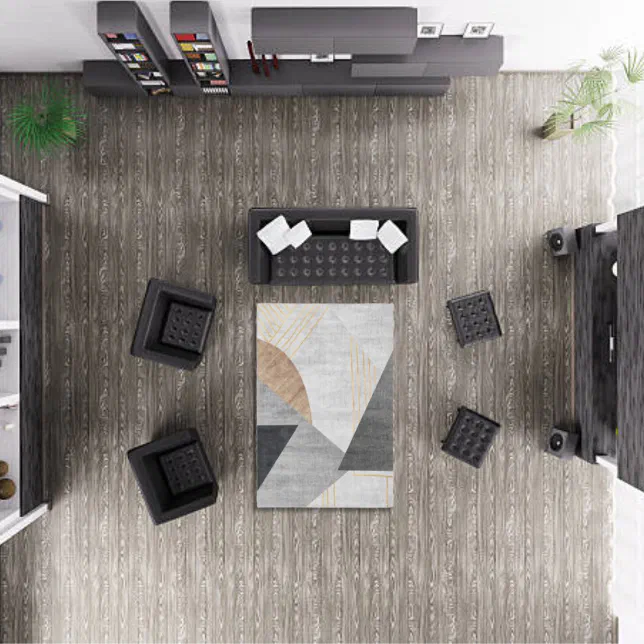 Modern Boho Abstract Art Geometric Shapes Pattern Rug | Zazzle