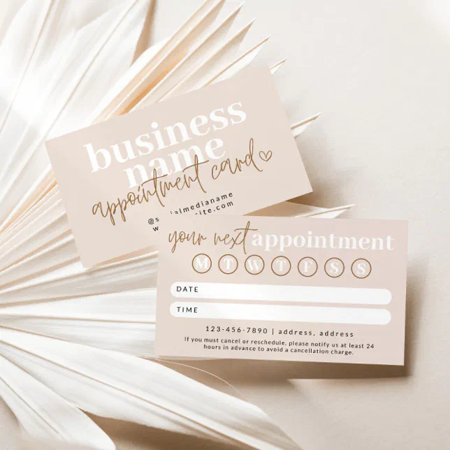 Modern Boho Appointment Reminder Card | Zazzle