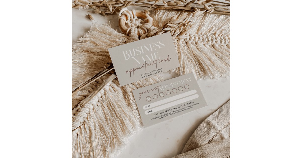Modern Boho Appointment Reminder Card | Zazzle