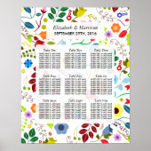 Modern Boho Chic Floral Wedding Seating Chart | Zazzle
