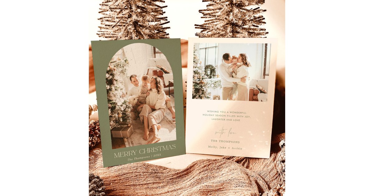 Modern Boho Christmas Card | Photo Holiday | Zazzle