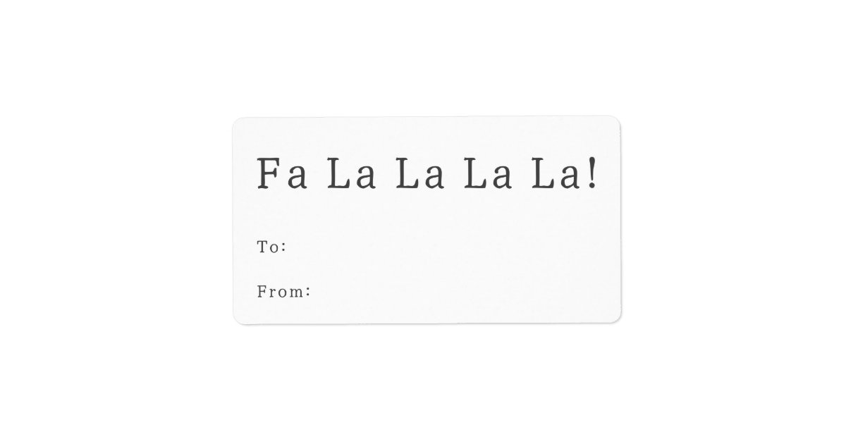 Modern Boho Fa La La La La! Rectangular Gift Label | Zazzle