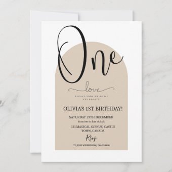 Modern Boho First Birthday Gender Neutral Invitation | Zazzle