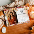 Modern Boho Floral 18th Birthday Dinner Photo Invitation | Zazzle