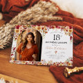 Modern Boho Floral 18th Birthday Dinner Photo Invitation | Zazzle