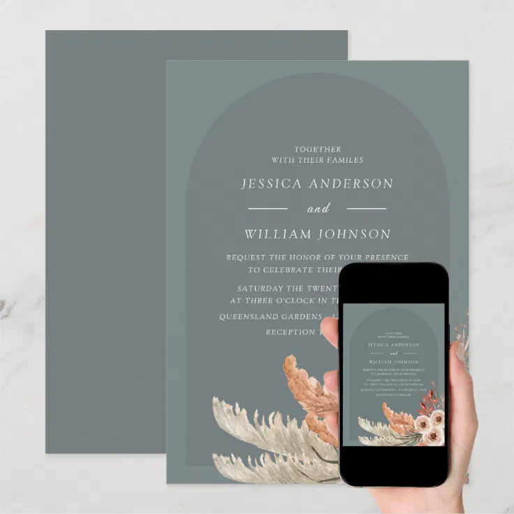 Modern Boho Floral Bohemian Wedding Invitation | Zazzle