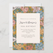 Modern Boho Floral Mustard Yellow Birthday Party Invitation | Zazzle