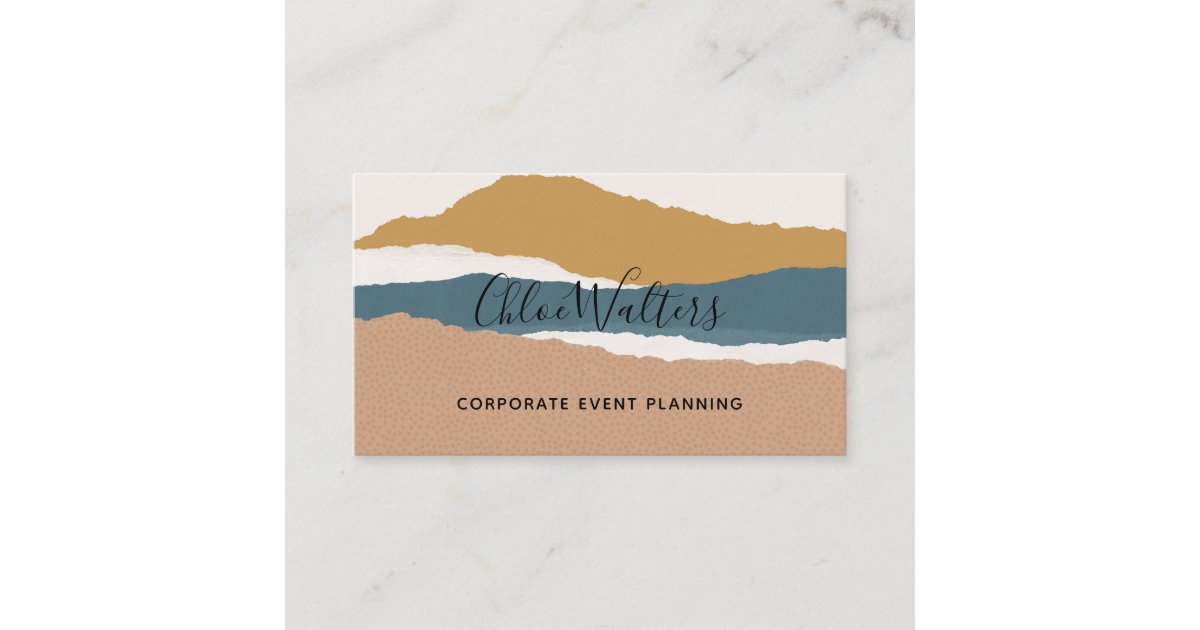 Modern Boho Landscape With QR Code Business Card | Zazzle