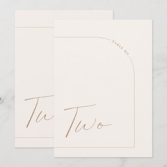 Modern Boho Minimalist Arch Table Two Table Number | Zazzle