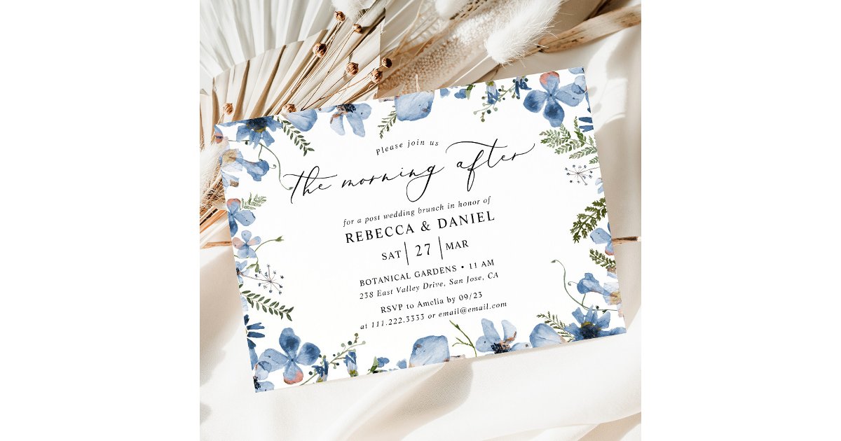 Modern Boho Morning After Wedding Brunch Invitation | Zazzle