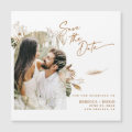 Modern Boho Photo Save The Date Magnetic Card | Zazzle