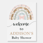 Modern Boho Rainbow Baby Shower Welcome Sign | Zazzle