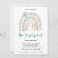Modern Boho Rainbow Baptism Invitation | Zazzle