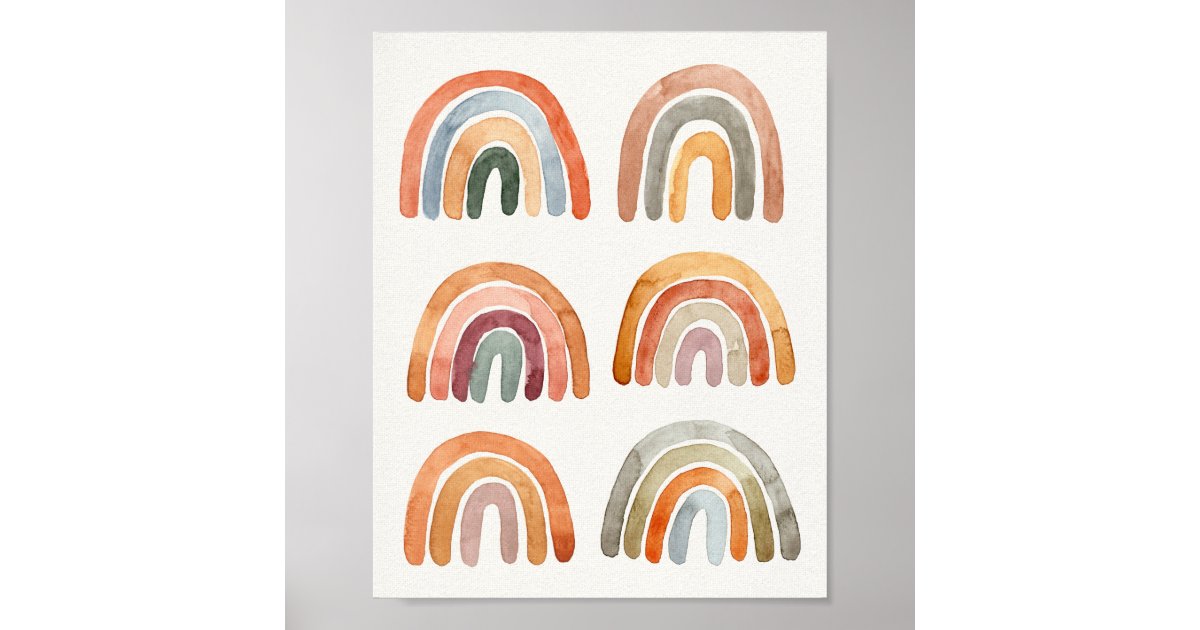 Modern Boho Rainbow Collection Poster | Zazzle