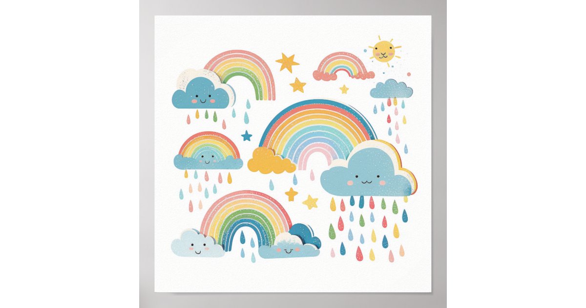 Modern Boho Rainbow Collection Poster | Zazzle
