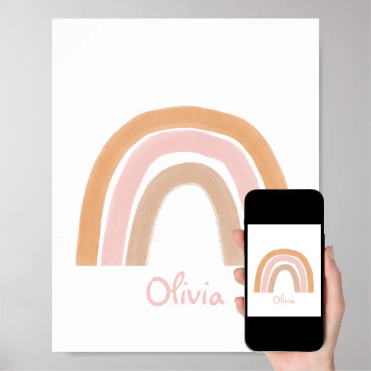 Modern Boho Rainbow Personalized Name Poster | Zazzle