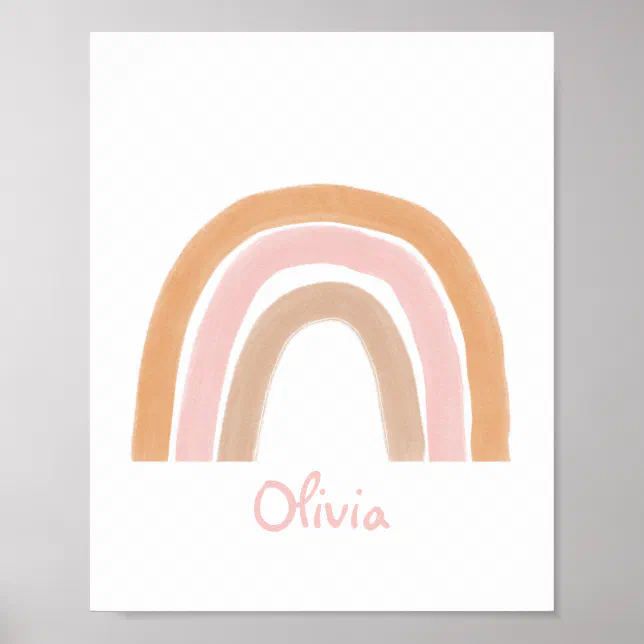 Modern Boho Rainbow Personalized Name Poster | Zazzle