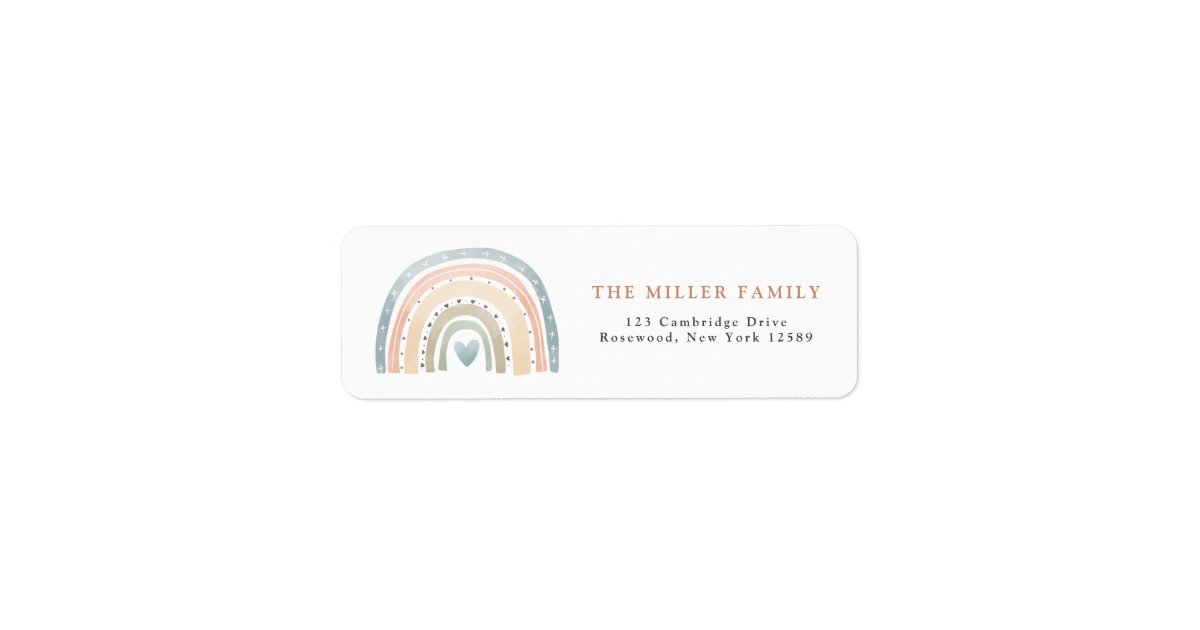 Modern Boho Rainbow Return Address Label | Zazzle