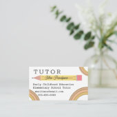 Modern Boho Rainbows Tutor Teacher Business Card | Zazzle