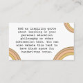 Modern Boho Rainbows Tutor Teacher Business Card | Zazzle