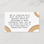 Modern Boho Rainbows Tutor Teacher Business Card | Zazzle