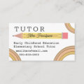 Modern Boho Rainbows Tutor Teacher Business Card | Zazzle
