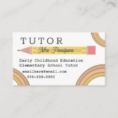 Modern Boho Rainbows Tutor Teacher Business Card | Zazzle