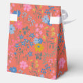 Modern Boho Red Floral Wildflowers Favor Boxes | Zazzle