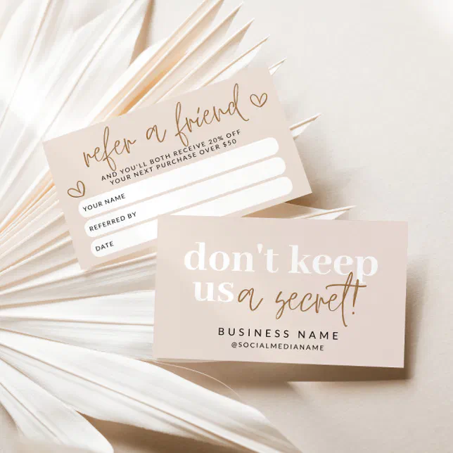 Modern Boho Refer A Friend Discount Coupon Card | Zazzle