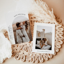 Modern Boho Save the Date | Photo Minimalist Cards | Zazzle