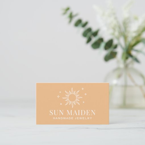 Modern Boho Sun Business Card | Zazzle