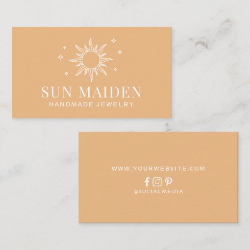 Modern Boho Sun Business Card | Zazzle