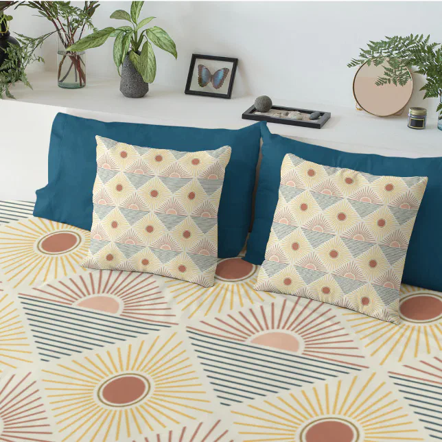 Modern Boho Sun Pattern Duvet Cover | Zazzle