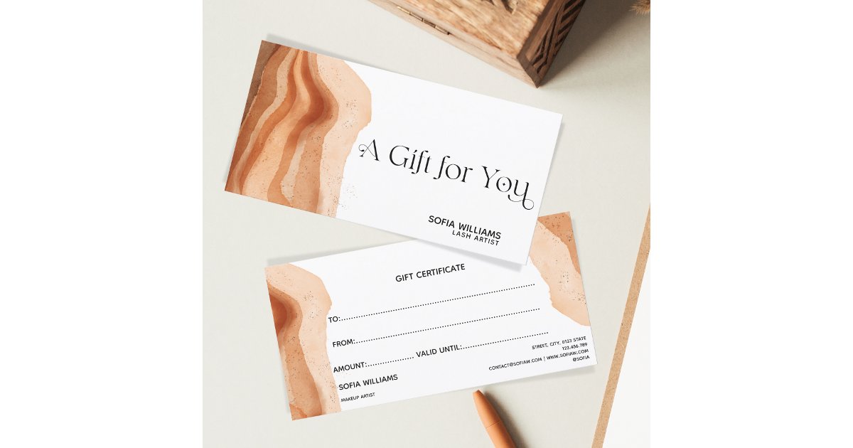 Modern Boho Terracotta Certificate Gift Card | Zazzle