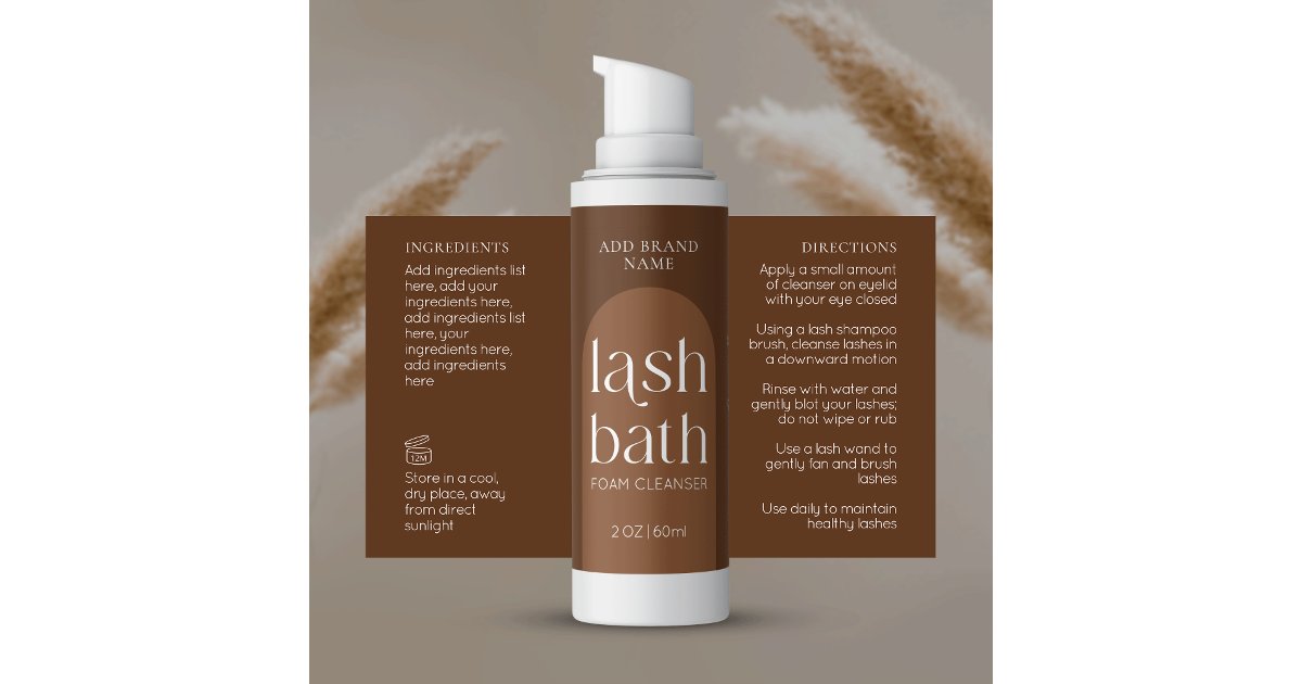 Modern Boho Terracotta Lash Bath Cleanser Wrapper Rectangular Sticker ...