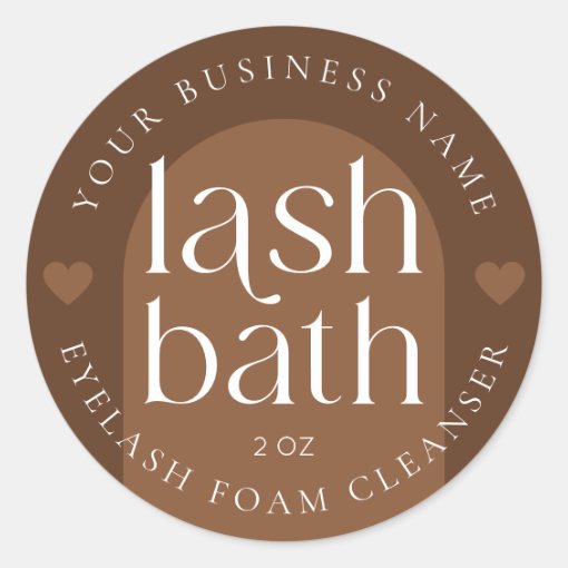 Modern Boho Terracotta Lash Bath Foam Cleanser Classic Round Sticker ...