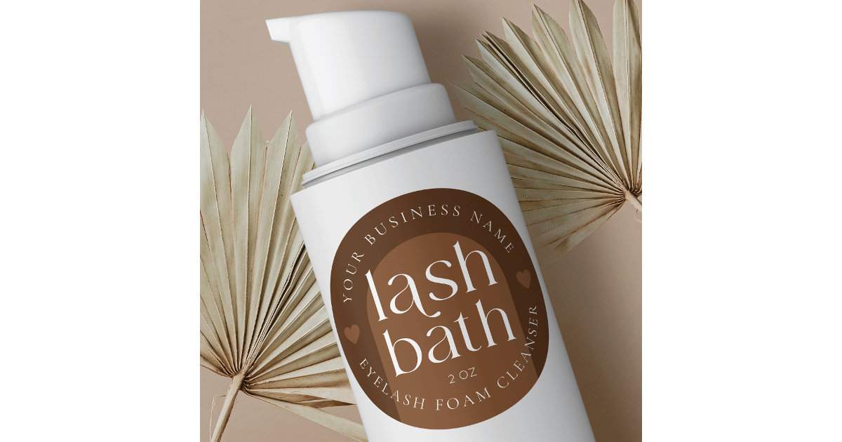 Modern Boho Terracotta Lash Bath Foam Cleanser Classic Round Sticker ...