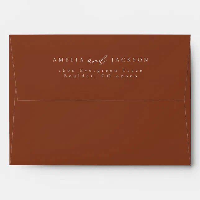 Modern Boho Terracotta Return Address Envelope | Zazzle