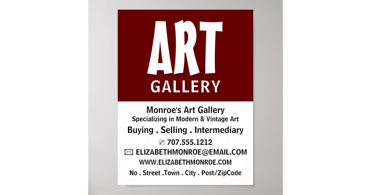 Modern Bold, Art Dealer, Gallery Advertising Poster | Zazzle