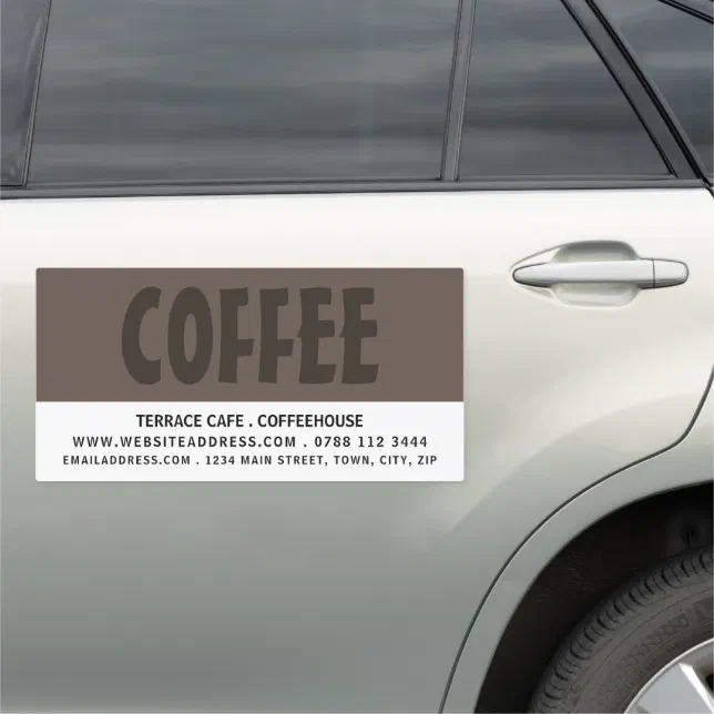 Modern Bold, Barista, Café, Coffeehouse Car Magnet | Zazzle