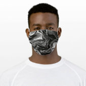Modern Bold Black And White Marbled Adult Cloth Face Mask | Zazzle