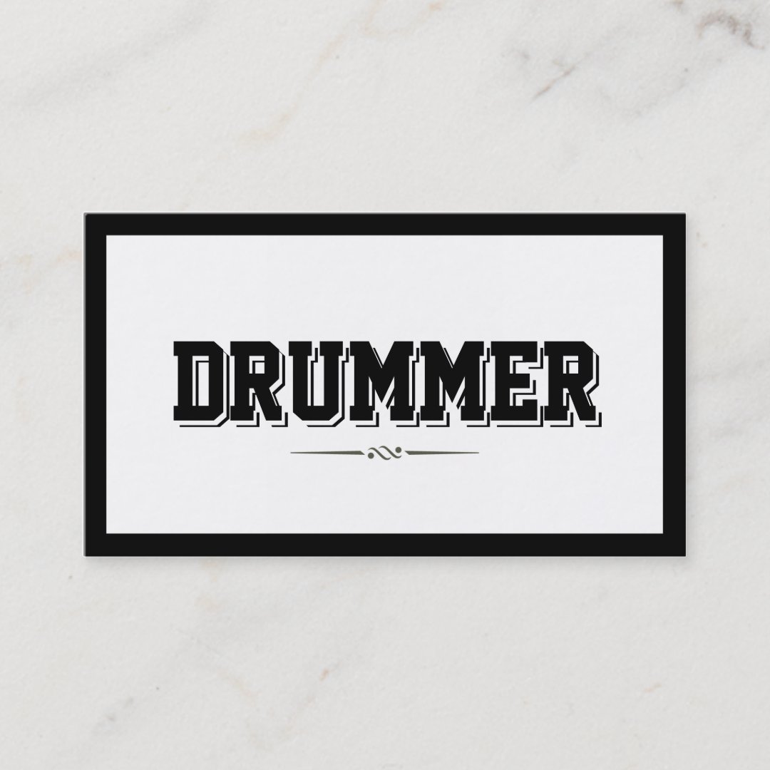 Modern Bold Border Drummer Business Card | Zazzle