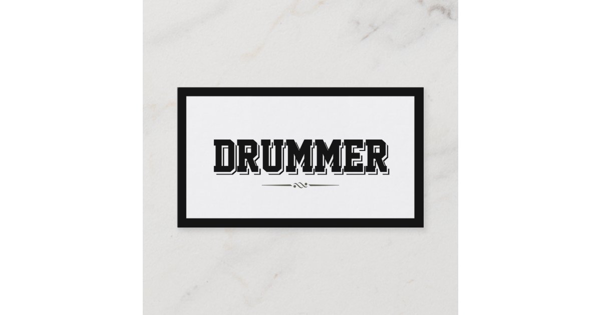 Modern Bold Border Drummer Business Card | Zazzle