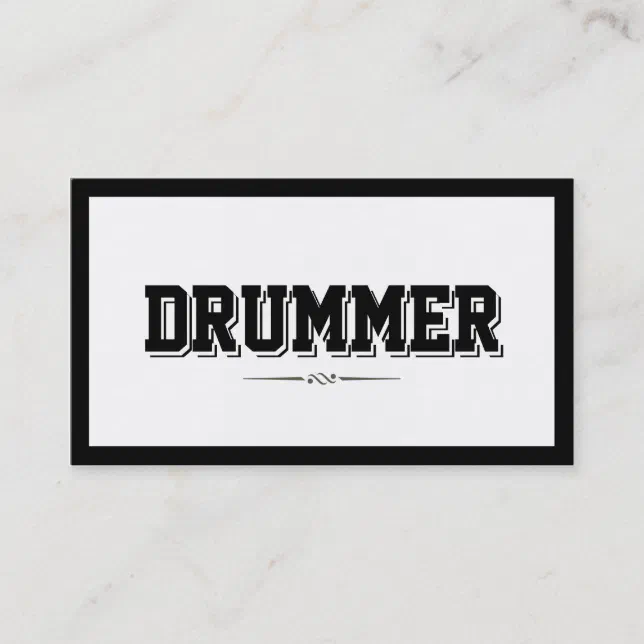 Modern Bold Border Drummer Business Card | Zazzle