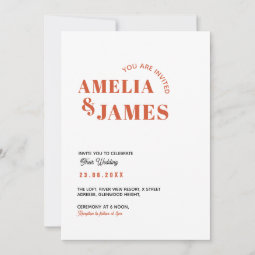 modern Bold Colorful Wavy funky retro Wedding Invitation | Zazzle