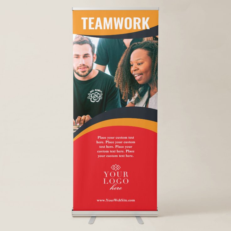 Modern Bold Custom Color Company Trade Show Retractable Banner | Zazzle